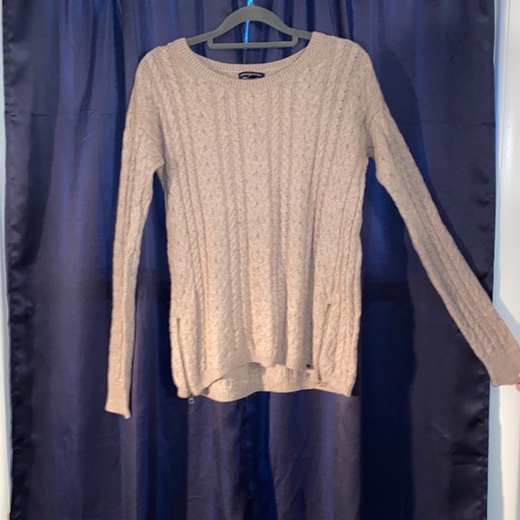 American Eagle Outfitters | Tops | Tan Side Zipper Sweater | Poshmark